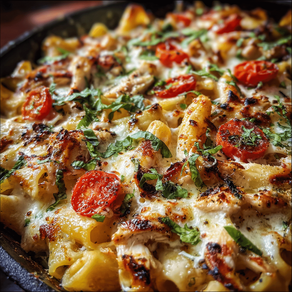 Chicken Caprese Pasta Bake