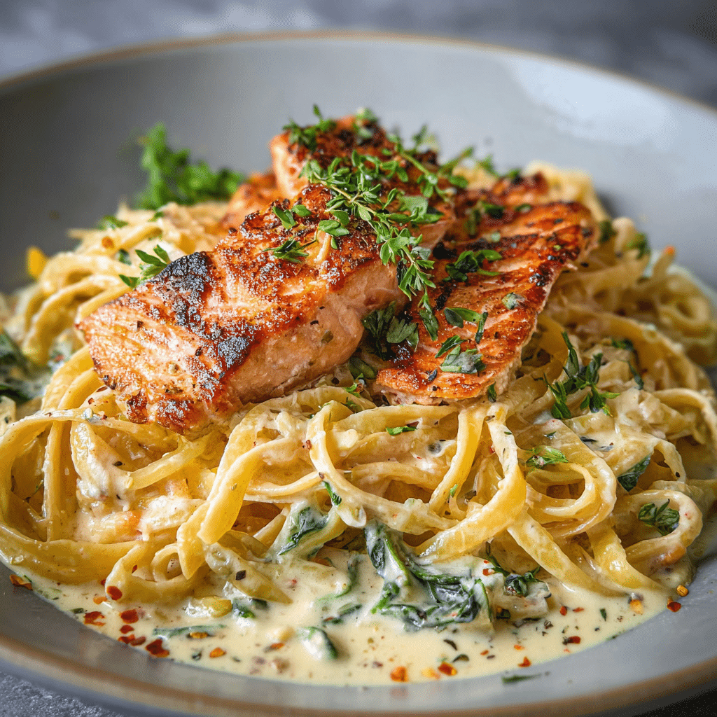 Creamy Cajun Salmon Pasta