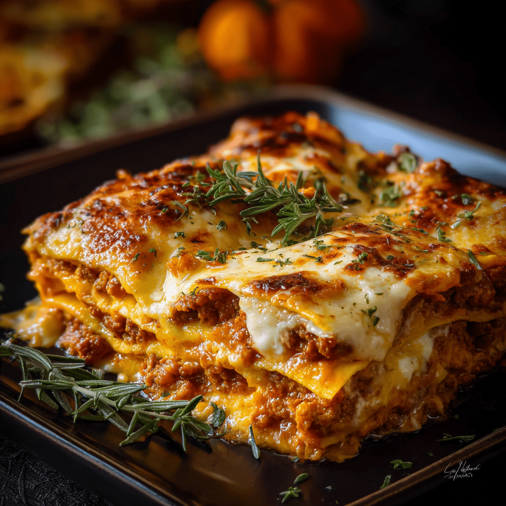 Pumpkin Beef Lasagna